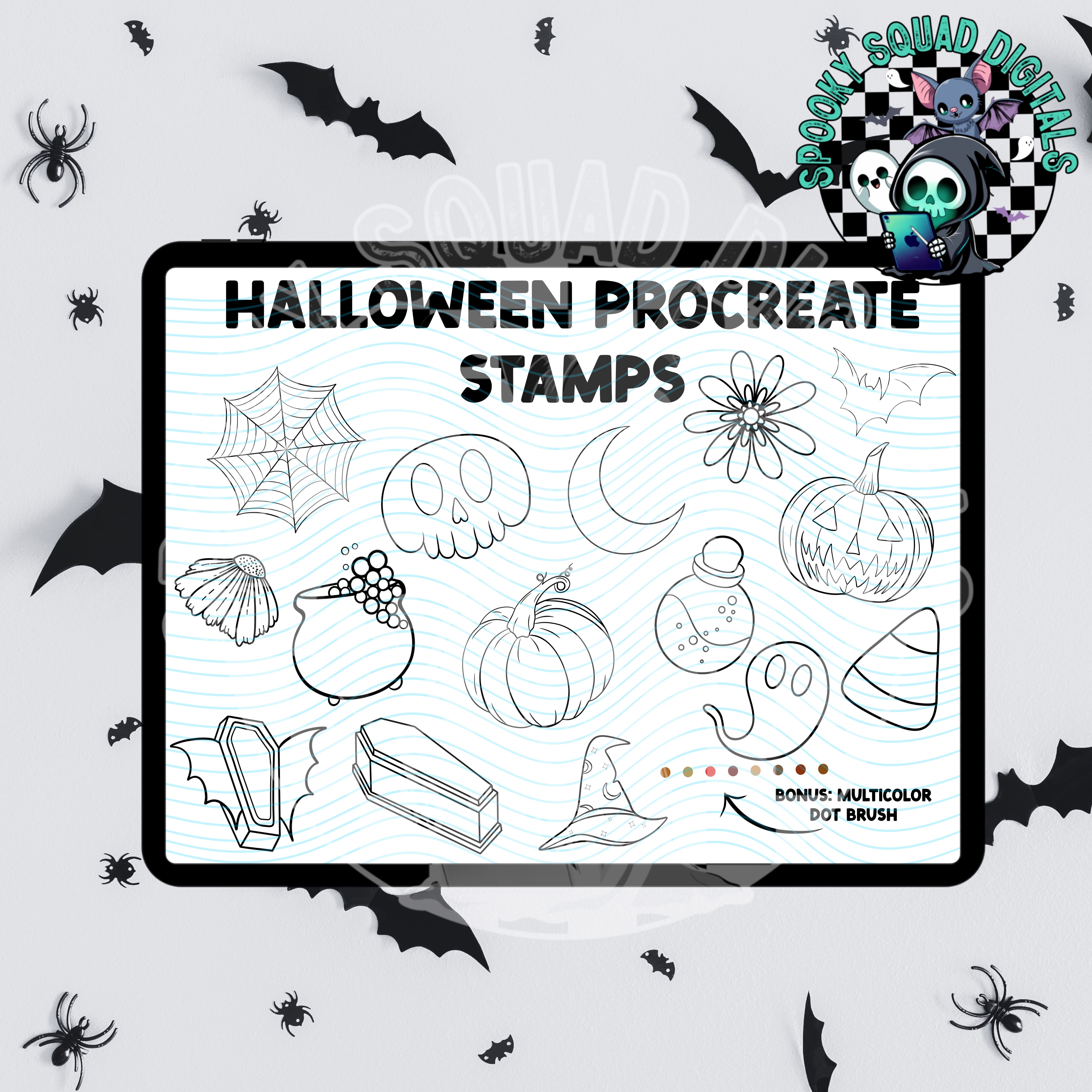 Halloween Procreate Stamps – Spooky Squad Digitals